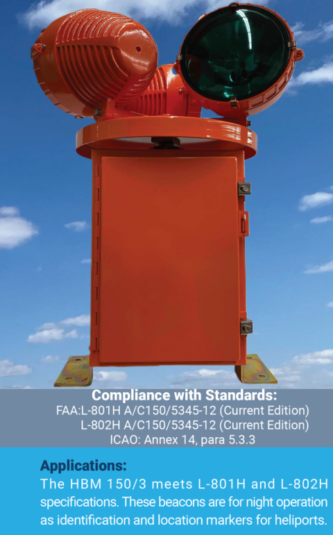 Heliport Rotation Beacon L-801H L-802H HBM 150/3 - Halibrite